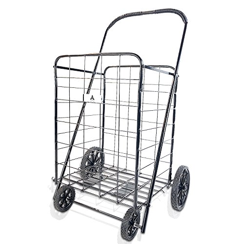 ATH Large Deluxe Rolling Utility / Shopping Cart - Stowable Folding ...