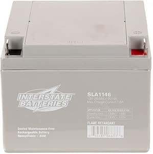 Interstate Batteries 12V 26AH SLA/AGM battery, Nut and Bolt terminal ...