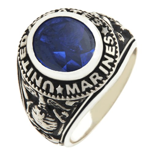 Men's 0.925 Solid Sterling Silver US Marine Corp USMC Military Solid ...