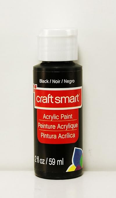 Amazon.com: Craft Smart Acrylic Paint 2 Fl.oz. 1 Bottle Black ...