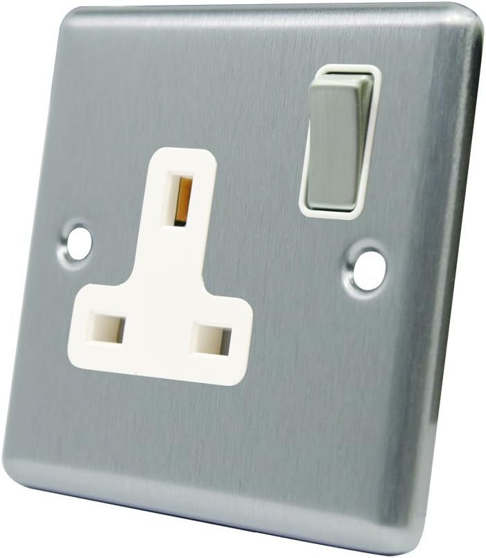 AET CSC1GSOCWS Satin Chrome Classical 1 Gang White Insert Metal Rocker ...