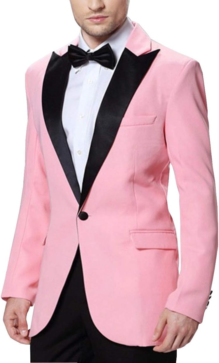 Fitty Lell Traje de Hombre Slim Fit 2 Piezas un botón Novio Esmoquin ...