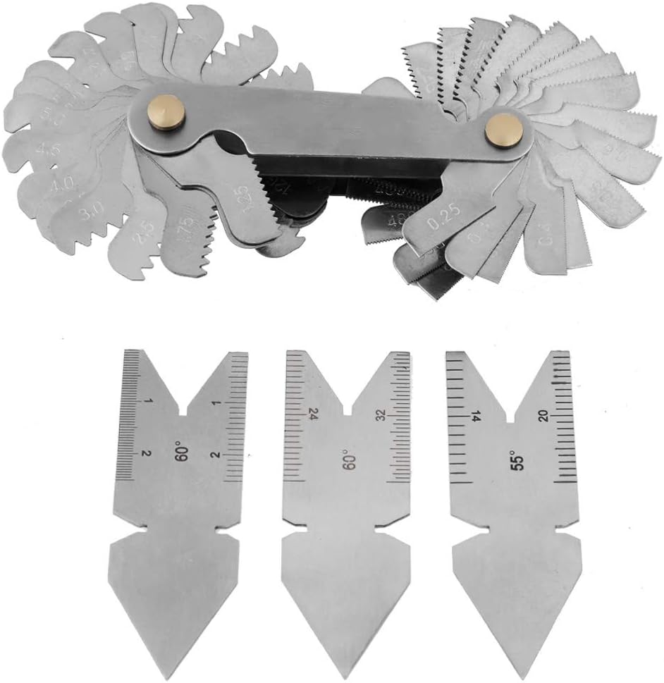 Center Gauges Thread Gauge, Fishtail Gauge Screw Gauge Set, for Measure ...
