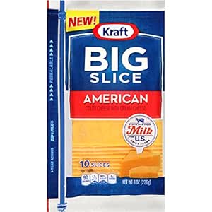 Kraft Cheese Big Slice Yellow American Cheese, 8 oz: Amazon.com ...