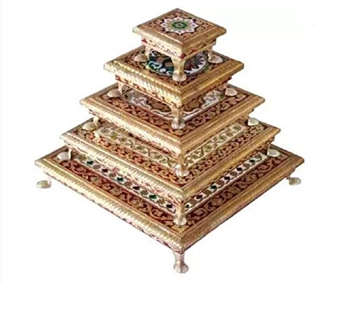 Royals Pride Meenakari Puja Bajot/Table/Chowki (Hindu Pooja, Indian ...