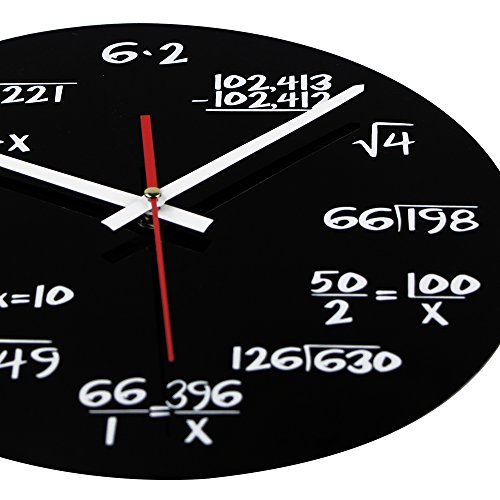 Timelike Math Clock, Unique Wall Clock Modern Design Novelty Maths ...