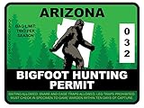 Bigfoot Gifts & Toys RDW Arizona Sasquatch Hunting Permit - Color ...