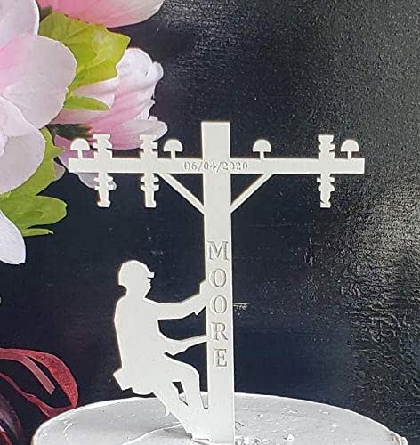 Amazon.com: Lineman birthday Cake Topper- Personalized Lineman ...