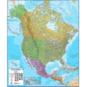 Amazon.com : North America Laminated Wall Map : Laminated Map Of North ...