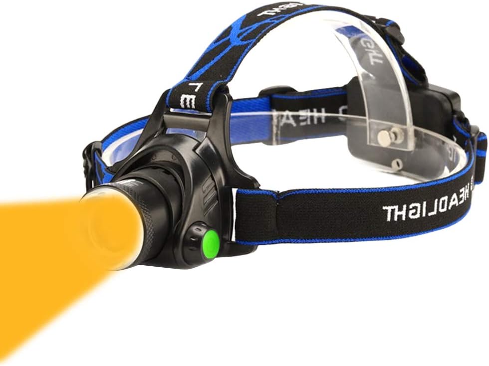 Warm Yellow LED Headlamp Flashlight Zoomable 1600K Amber Light Even ...