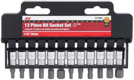 Ace Hardware 1/4" Hex Drive Bit Socket Set, 12 Pc, SAE and Metric - Hex ...