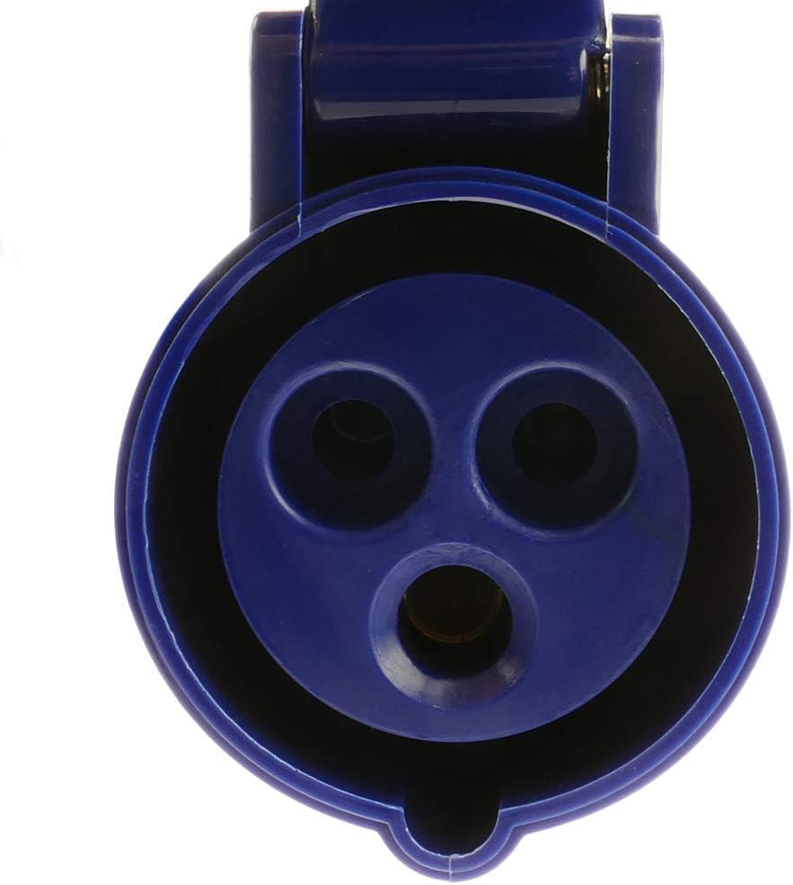 Enchufe industrial Adaptador CETAC hembra a SCHUKO macho 2P+T 16A 250V IP44 IEC-60309 cable 30cm ...