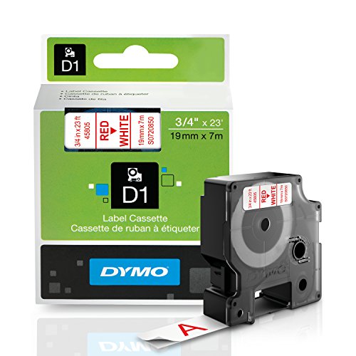 YMO Standard D1 Labeling Tape for LabelManager Label Makers, Red print ...