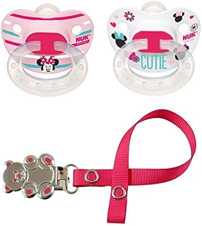 Nuk Girls Cute Minnie Mouse Disney Pacifiers soother dummy Set - 0-6 ...
