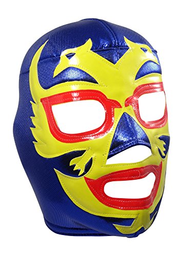 DOS CARAS Adult Lucha Libre Wrestling Mask (pro-fit) - Blue/Yellow ...