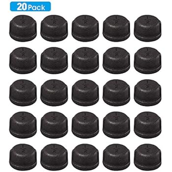 Black Malleable Iron Cast Pipe Fitting Cap, Home TZH 10 Pack 1/2" Black ...