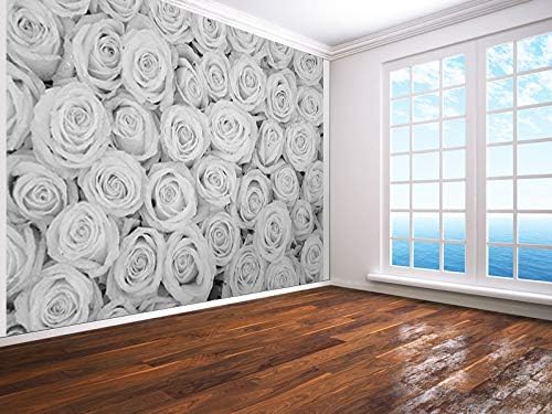Group of Roses with Drops Black and White Photo Wallpaper Wall Mural ...