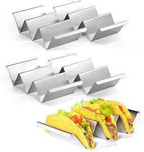 Amazon.com: Taco Holder – Set of 4 Stainless Steel Taco Holder Stand ...