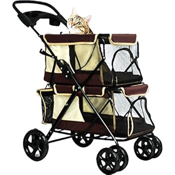 Amazon.com : Kittywalk Double Decker Pet Stroller, Green : Pet Carrier ...