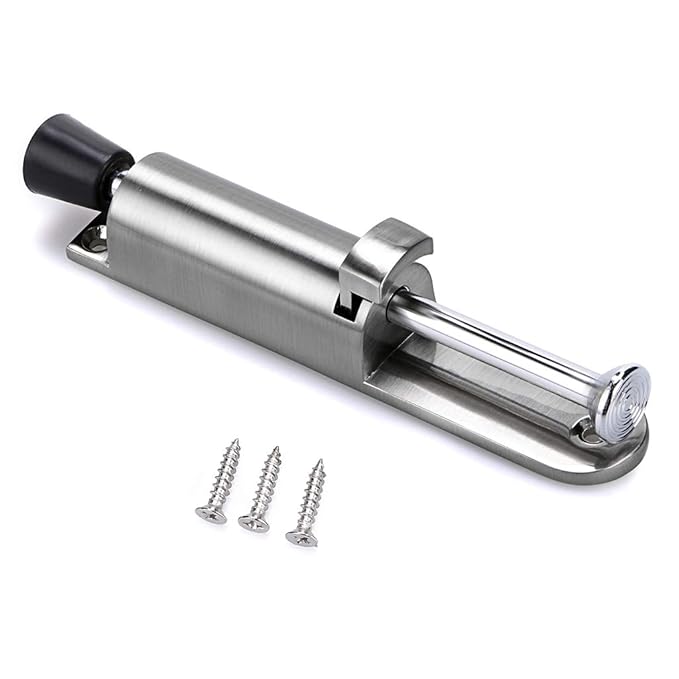 IGNPION Kick Stainless Steel Down Door Locks Stopper Holder Spring ...