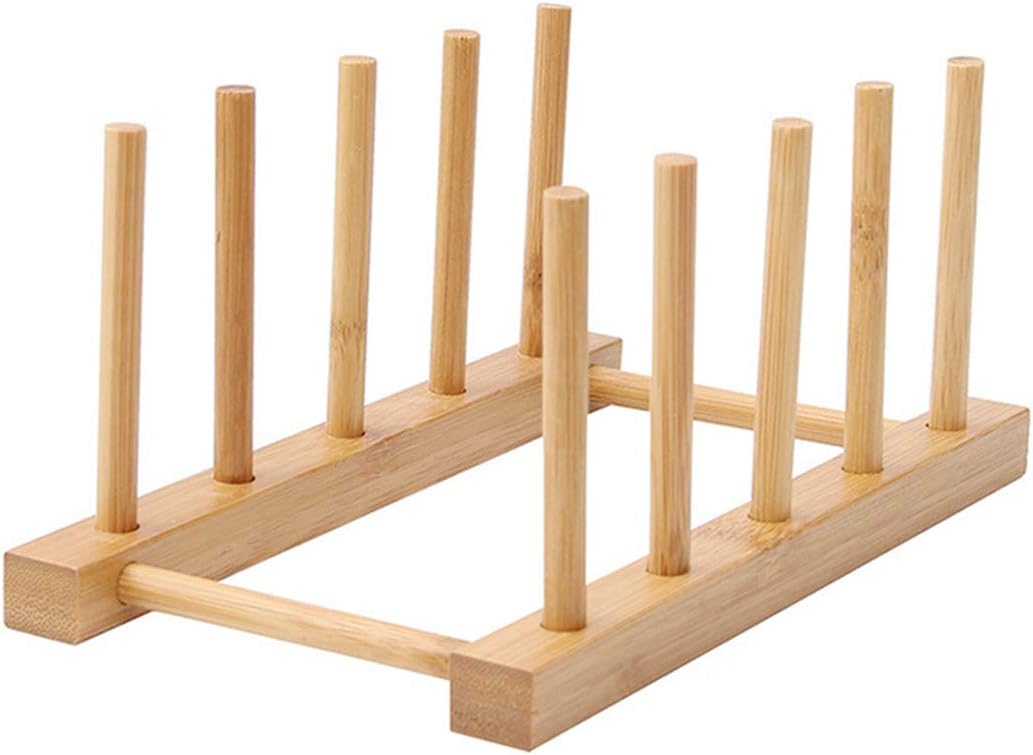 Amazon.com - Bamboo Dish Rack, Pot lid/Plate/Cutting Board Organizer ...