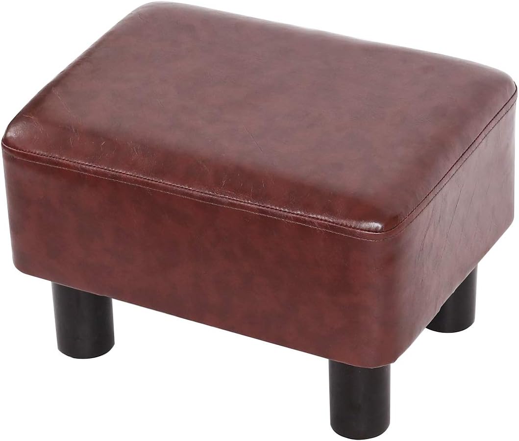 LEITING Small Footstool Footrest Foot Stool Ottoman Pouffe Padded ...