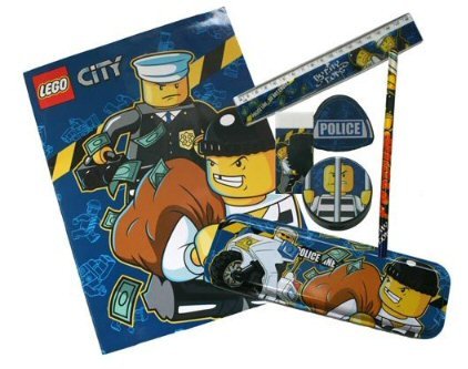 Lego City Police Stationery Set Inc, Ruler, Pen, Book, Pencil Case and ...