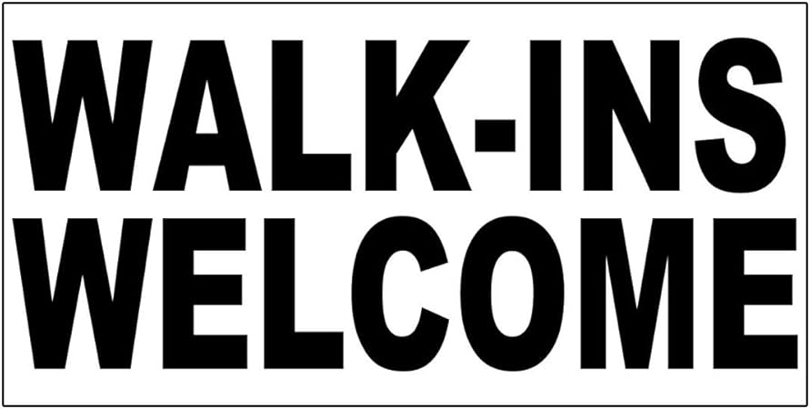 Amazon.com : Walk-Ins Welcome Black Decal Sticker Retail Store Sign 4.5 ...