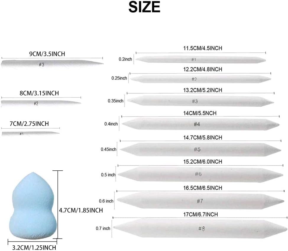 HO2NLE 25 Pcs Artist Blending Tools Pastel Tools for Art Blenders Set ...