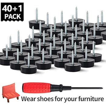 LOUFIMIDON Rubber Screw in Chair Leg Floor Protectors, Screw in Rubber ...