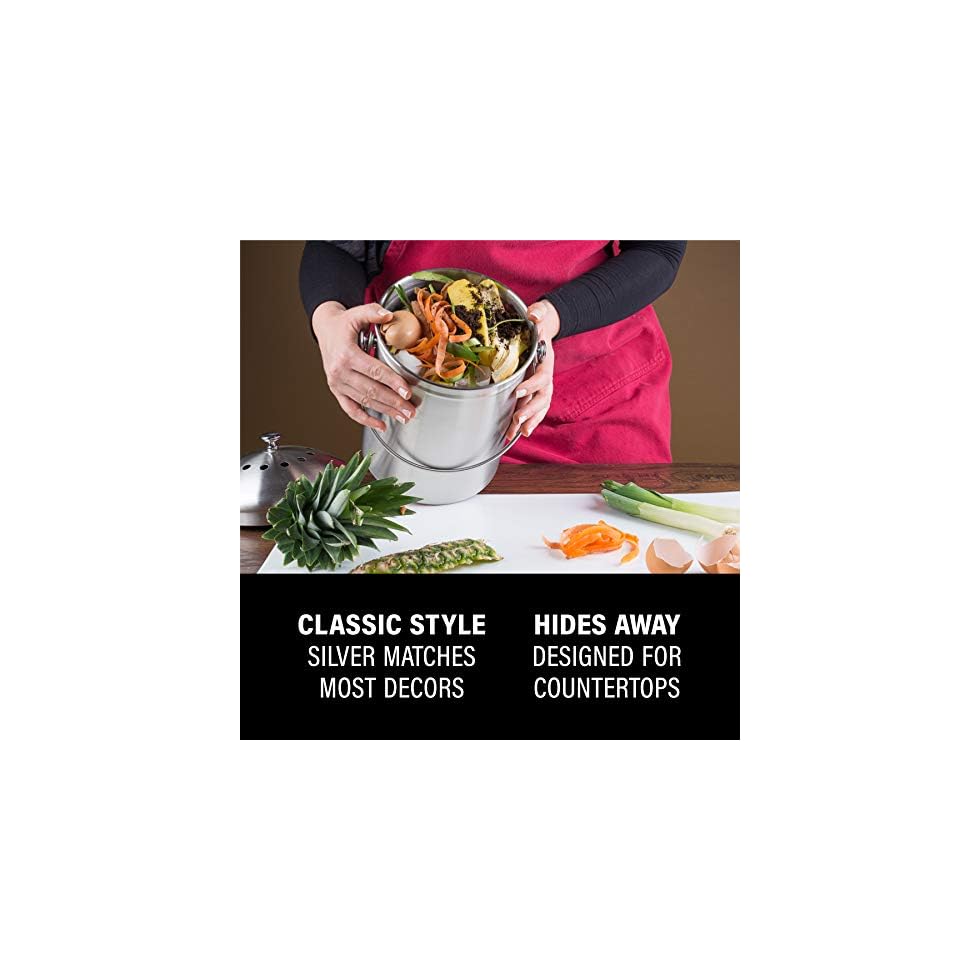 EPICA Countertop Compost Bin Kitchen | 1.3 Gallon | Odorless Composting ...