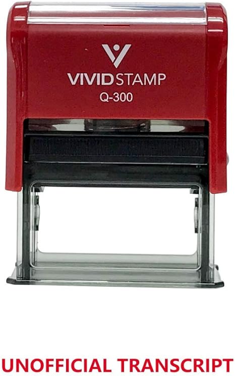 Amazon.com : Unofficial Transcript Self Inking Rubber Stamp (Red Ink ...