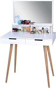 ViscoLogic Vogue Makeup Vanity Dressing Table with Removable Mirror ...