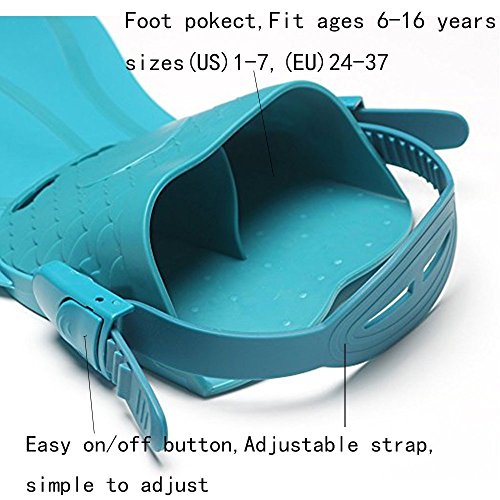 Mermaid Swim Fins for Kids(Pack of 2), Children Size Adjustable Mermaid ...