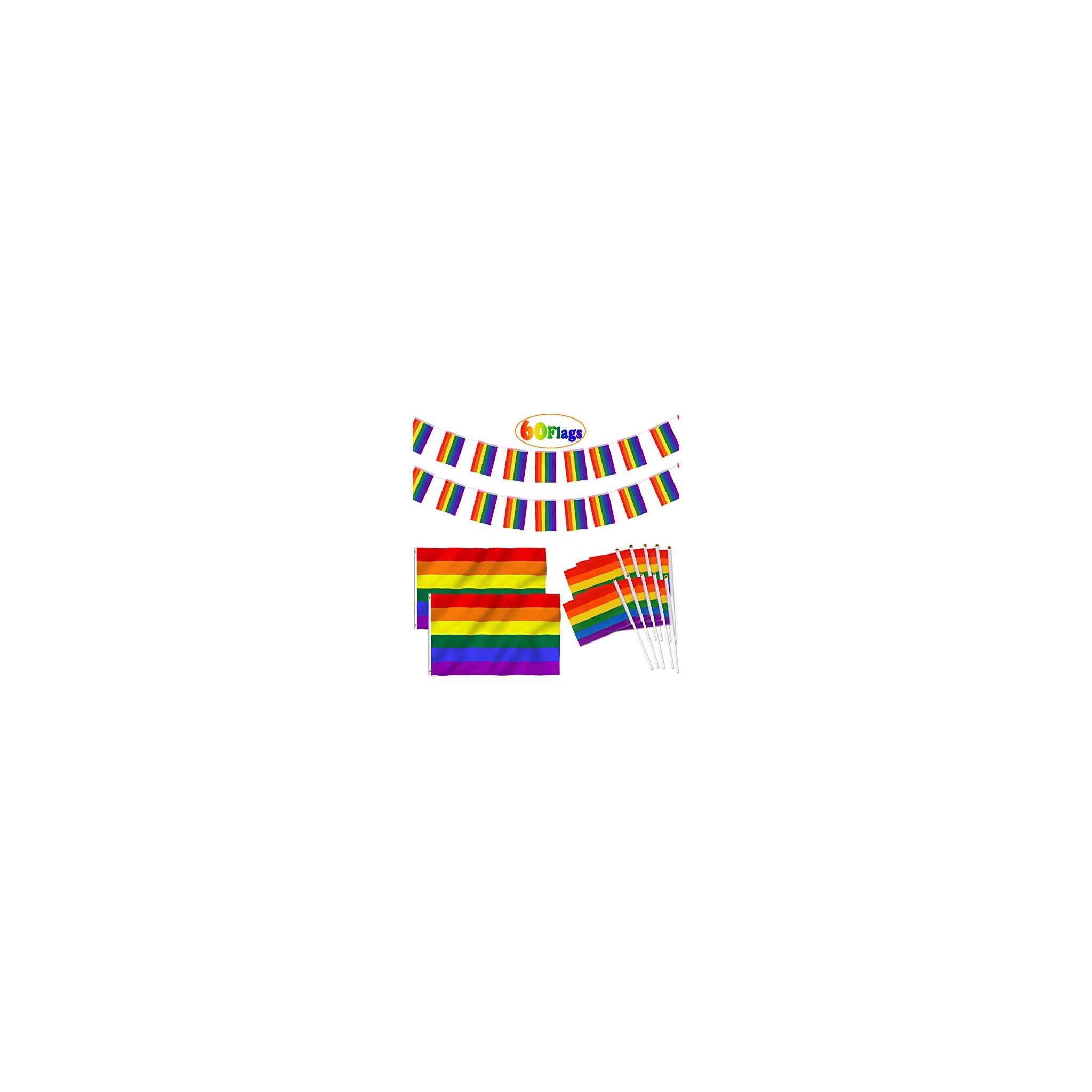 Drapeau LGBT Pride Rainbow drapeaux 20 pièces - Boutique Gay-Marseille