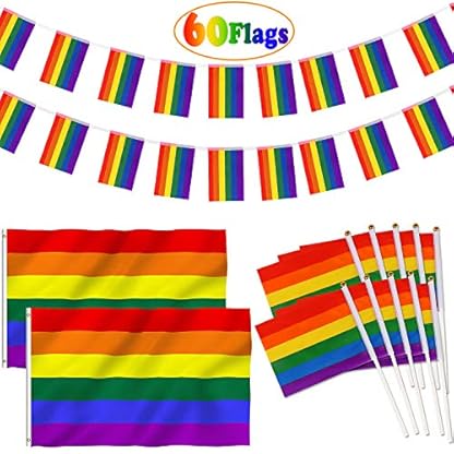 Drapeau LGBT Pride Rainbow drapeaux 20 pièces - Boutique Gay-Marseille
