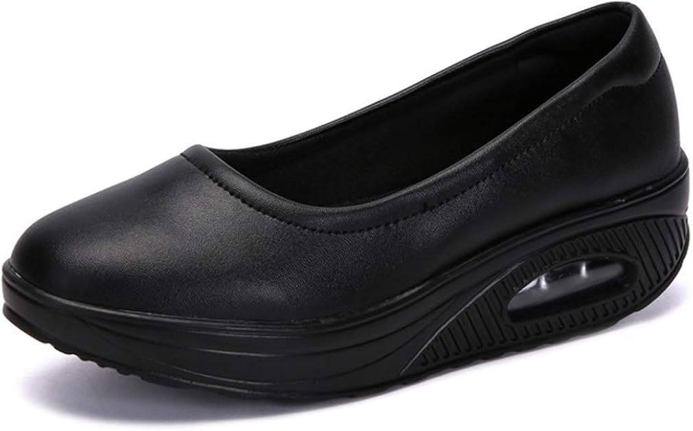 Solshine Damen Plateau Slippers Air Walkmaxx Freizeitschuhe 727 Schwarz ...