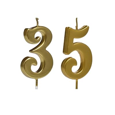 MMJJ Gold 35th Birthday Candles and Cake Topper Set Philippines | Ubuy
