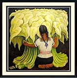 Amazon.com: Diego Rivera Art Poster Custom Framed Flower Seller Calla ...