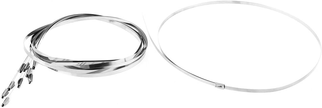 uxcell 10PCS 4.6mm x 800mm Stainless Steel Cable Pipe Tie Hoop Clamp ...