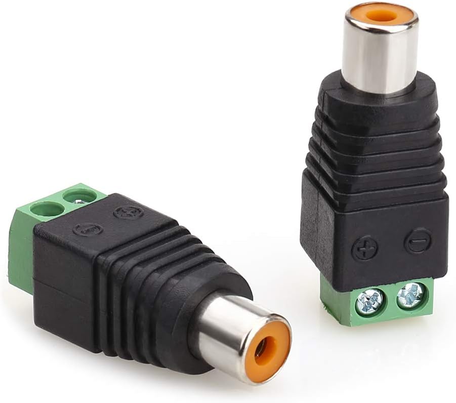 NANYI RCA Female Connector, Phono RCA Female Plug to AV Screw Terminal ...