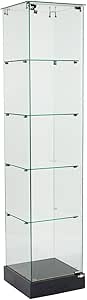 Amazon.com: Glass Square Tower Display and Black MDF Base, with Locking ...