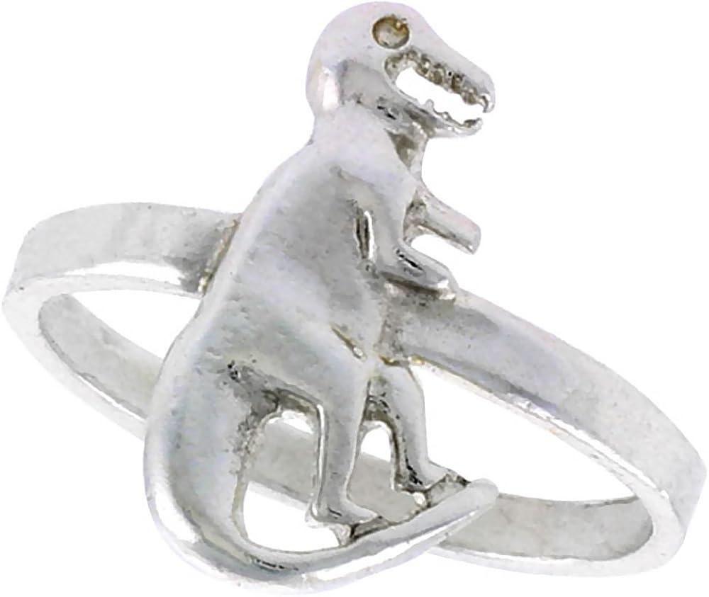 Sterling Silver T Rex Dinosaur Ring Dinosaur Ring 5/8 inch Wide, Size 9 ...