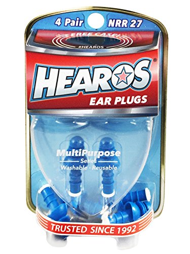 HEAROS Multi-Purpose Reusable Ear Plugs, 4 Pair, Free Case (B01M2122R0 ...