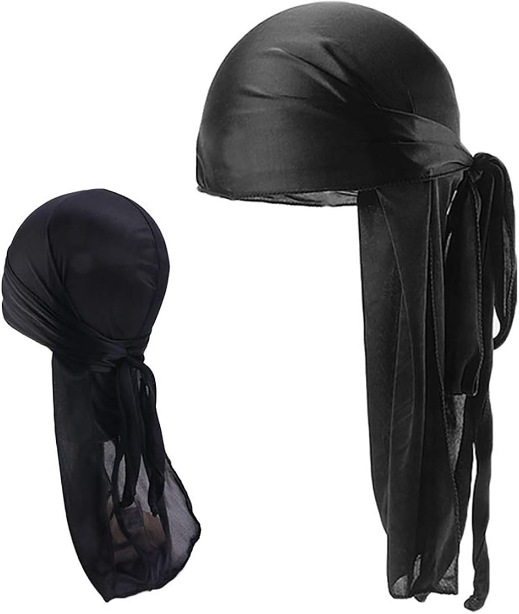 2Pcs Silky Durags for Kids & Adult, Baby Colorful Doo Rags Premium Soft ...