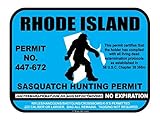 Bigfoot Gifts & Toys Rhode Island Sasquatch Hunting Permit - Color ...