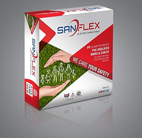 0.5 SQ.MM. FR SANFLEX- Single Core Flexible Wire - Grey (Black): Amazon ...