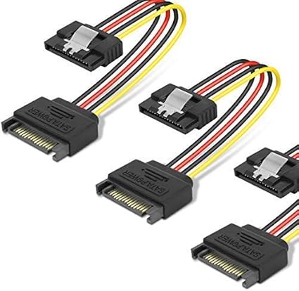 Amazon.com: BENFEI SATA Power Extension Cable, 3 Pack 15 Pin SATA Male ...