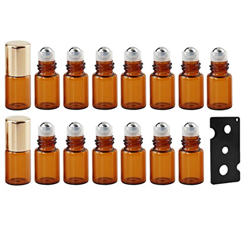 Furnido Sample Vials for Essential Oils,Amber Glass 2ml 5/8 Dram ...