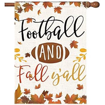 Amazon.com : BLKWHT 168810 Football and Fall Y'all Small Garden Flag ...
